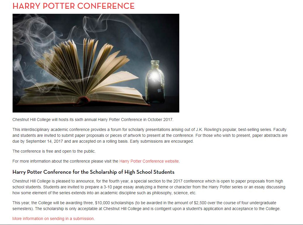 Harry Potter Conference at Chestnut Hill College - Chestnut Hill