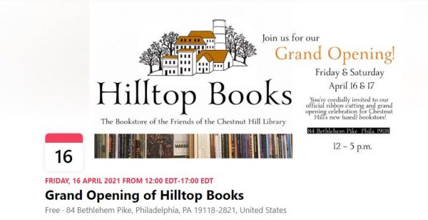 Hilltop Books Grand Opening - Chestnut Hill