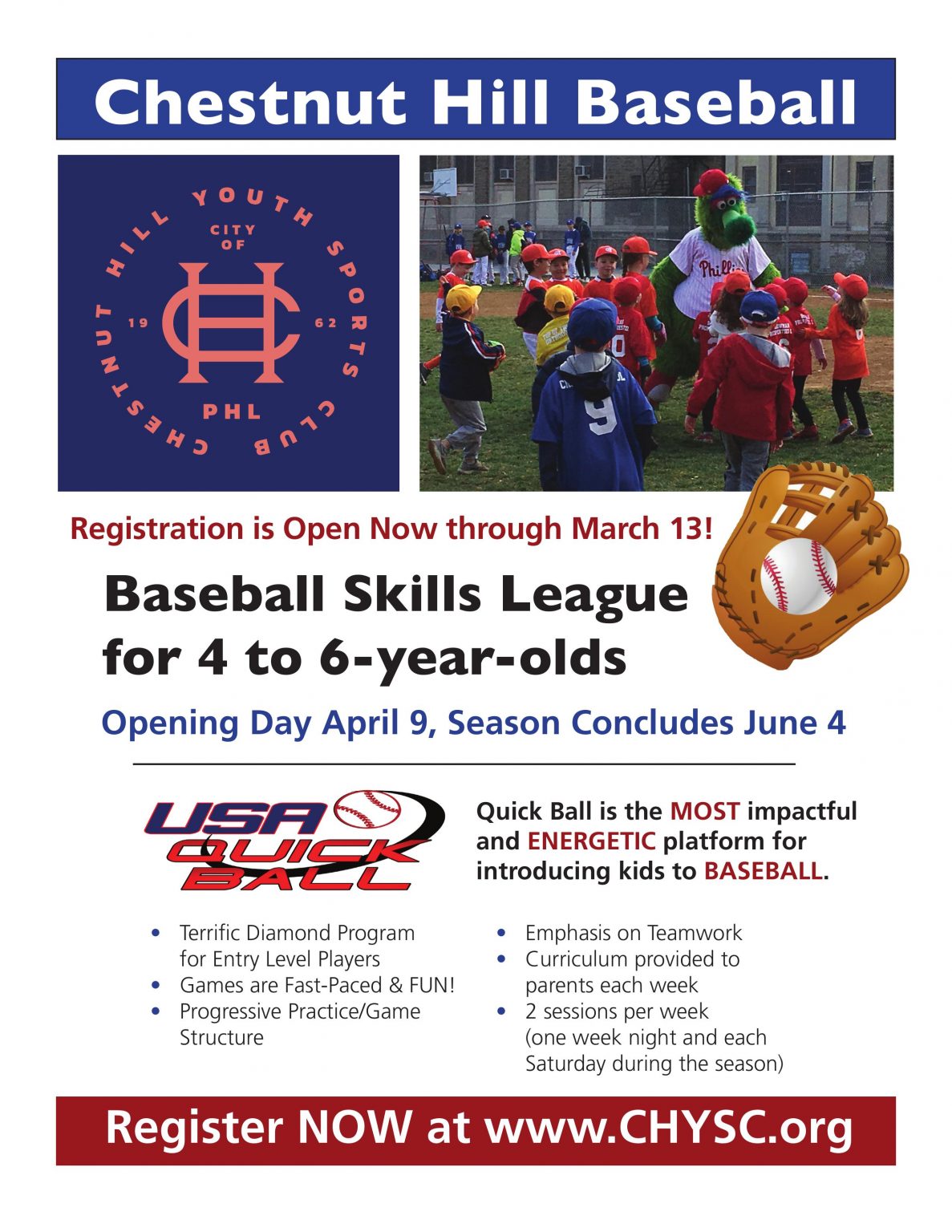 Register Now! Chestnut Hill Youth Sports Club Baseball - Chestnut Hill